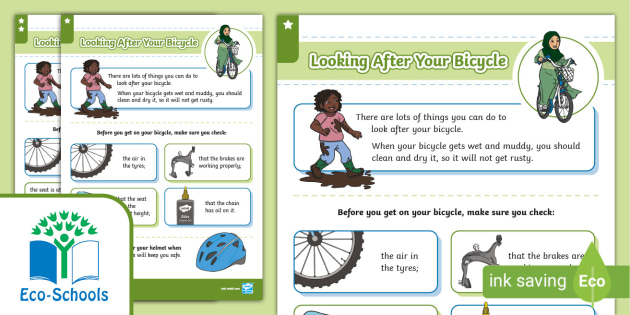 Looking After Your Bicycle Comprehension (teacher made)