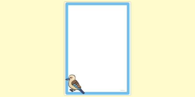 FREE! - Simple Blank Kookaburra Page Border | Page Borders | Twinkl