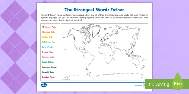 Father in Different Languages Activity