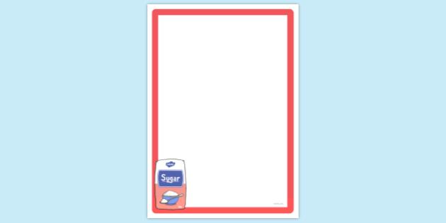 FREE! - Simple Blank Bag of Sugar Page Border | Twinkl Page Border