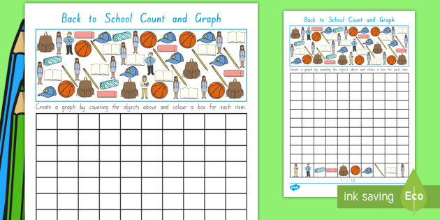 Back to School Count and Graph Worksheet