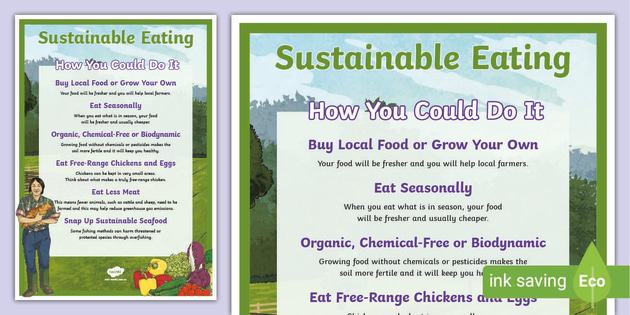 Eating Sustainably Poster | Sustainability | Twinkl