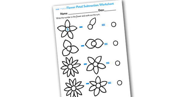 FREE! - Numbers on Flowers Subtraction Worksheet