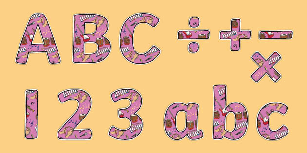 Music Themed Display Lettering