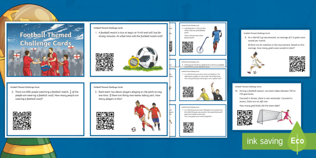 3-4 Football Themed Maths QR Code Hunt Activity