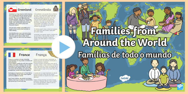 Families Around the World PowerPoint English/Portuguese