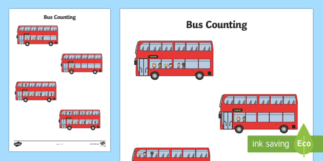 Bus Counting Activity Worksheet (1-10) (teacher made)