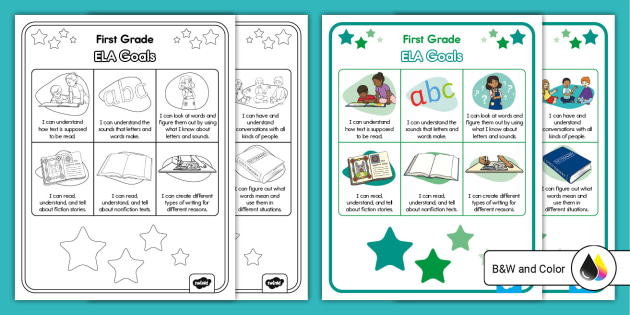 First Grade ELA Goals Posters