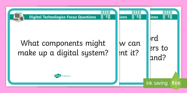 TAS Digital Technologies Focus Questions Stage 1 Display Posters