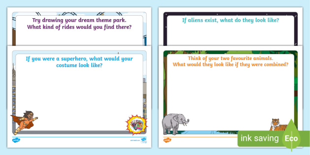 FREE! - Creative Drawing Prompts (teacher made)