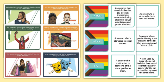 Older Learners: LGBTQ+ and Gender Matching and Discussion Cards