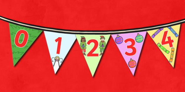 Christmas Number Bunting (teacher made)