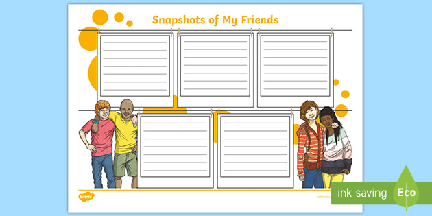 FREE! - Snapshots of My Friends Worksheet (teacher made)