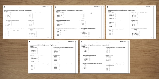 👉 Foundation Multiple Choice - Algebra | GCSE Maths | Beyond