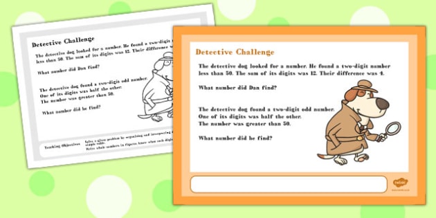 A4 Detective Maths Challenge Poster (teacher made)