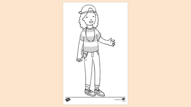 FREE! - Girl In Baseball Cap Colouring Sheet | Colouring Sheets