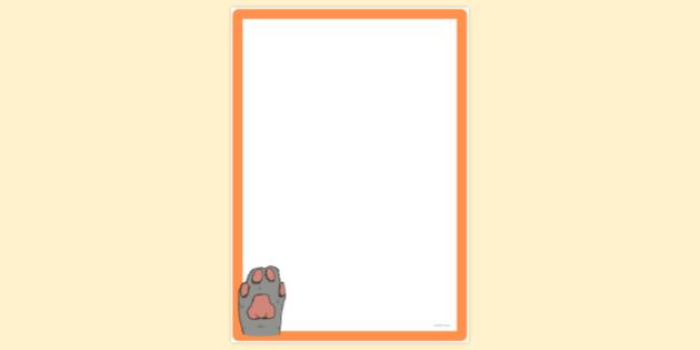 FREE! - Simple Cat Paw Page Border | Page Borders | Twinkl