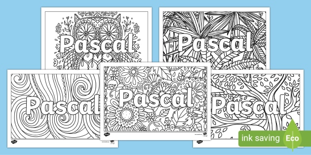 FREE! - Pascal Mindfulness Name Colouring Activity | Twinkl