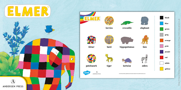 Elmer Word Mats | twinkl.co.uk