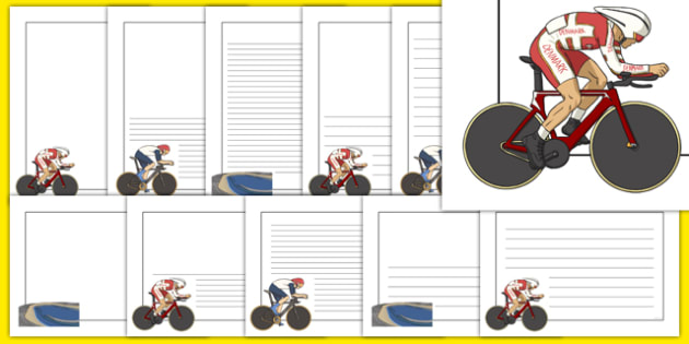FREE! - The Olympics Cycling Page Borders (teacher made)