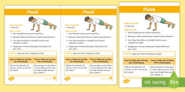 Plank Circuit Card Pupil Knowledge Sheet (teacher made)