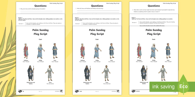 Palm Sunday Play Script Differentiated Reading Comprehension Activity