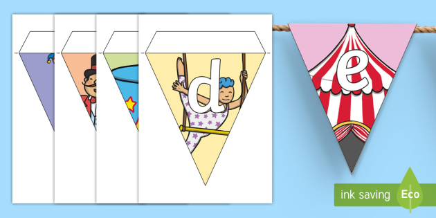 Circus Themed Alphabet Bunting
