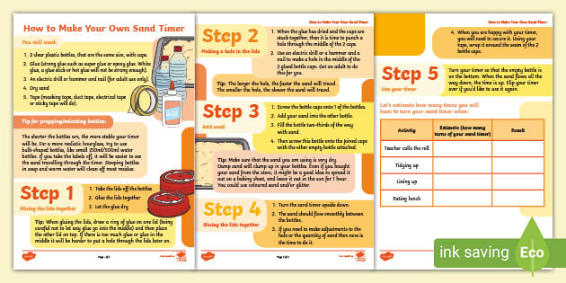 How to make your own Sand Timer Activity Sheet