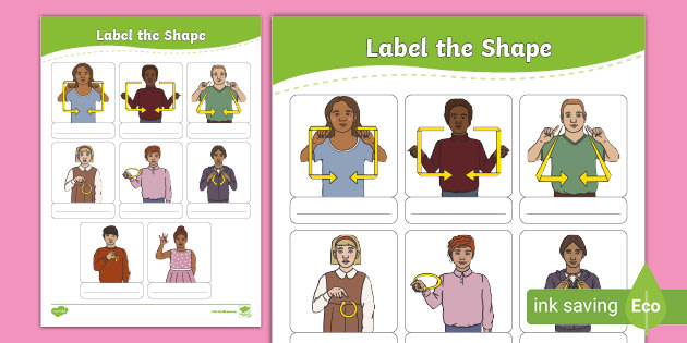Auslan Shapes Label the Sign Activity (teacher made)
