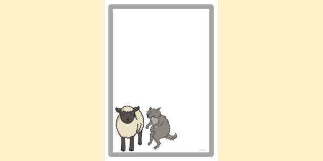 FREE! - Wolf and Sheep Page Border (teacher made)