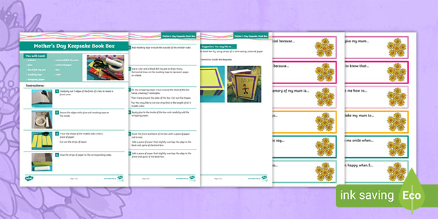 Mother's Day Keepsake Book Box (Teacher-Made)