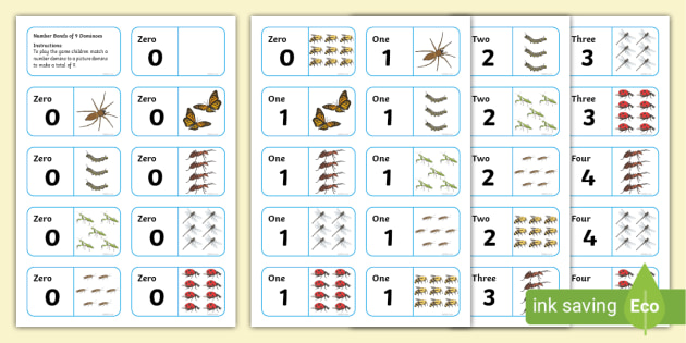 Number Bonds to 9 Dominoes (teacher made)