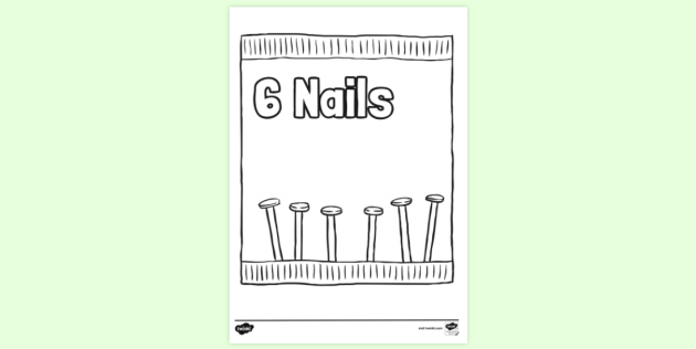 Packet of 6 Nails Colouring | Colouring Sheet (teacher made)