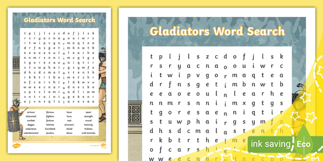Gladiators Word Search