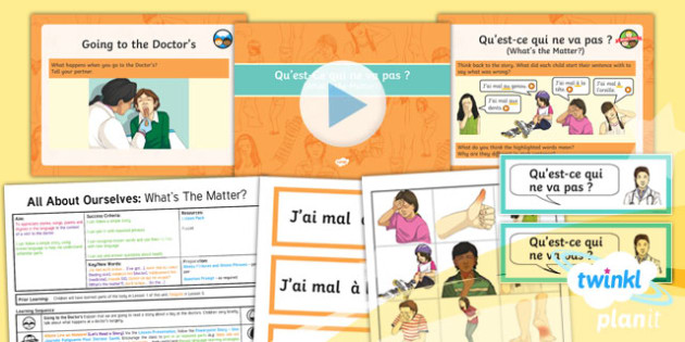 French: All About Ourselves: What's the Matter? Year 5 Lesson Pack 6