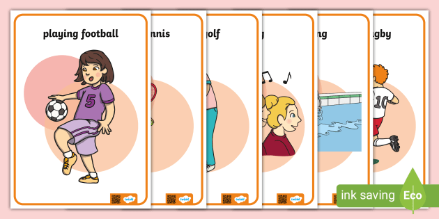 Sports Equipment Matching Cards