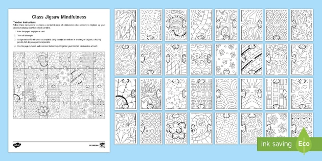 Class Jigsaw Mindfulness Collaborative Colouring Activity Pack