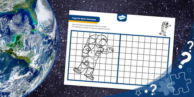 Copy the Space Astronaut Puzzle - Kids Puzzles - Twinkl