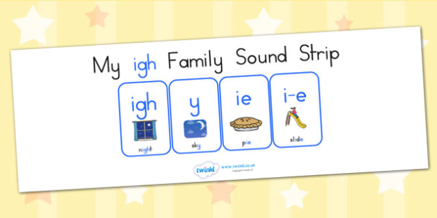 My Igh Family Sound Strip - sound family, visual aid, literacy