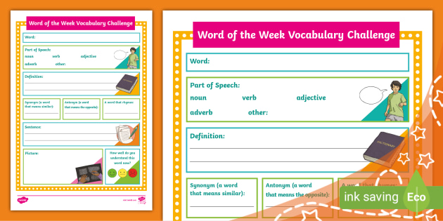 Word of the Week Vocabulary Challenge (teacher made)