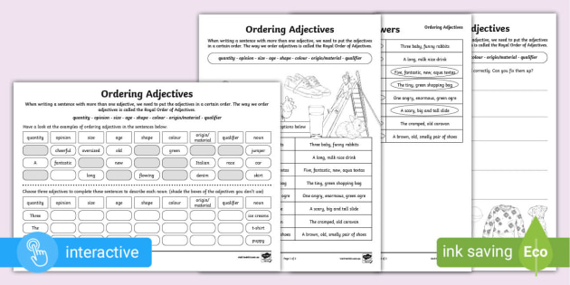 Order of Adjectives Exercises | Primary Resources