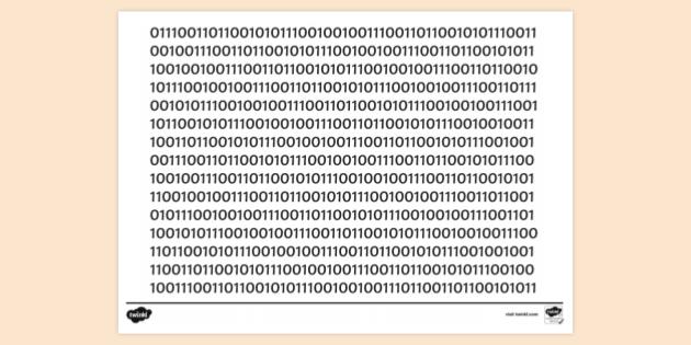 FREE! - Binary Code Excerpt Colouring | Colouring Sheets
