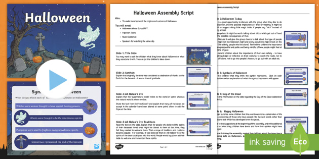 Whole School Halloween Assembly - PowerPoint and Script