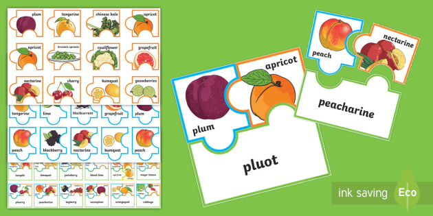 Hybrid Fruit and Vegetable Puzzles (teacher made)
