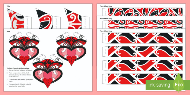 Taniwha Paper Chain Craft (teacher made)