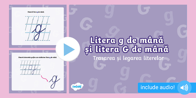 Litera g de mana si litera G de mana: Trasare si legare – Prezentare
