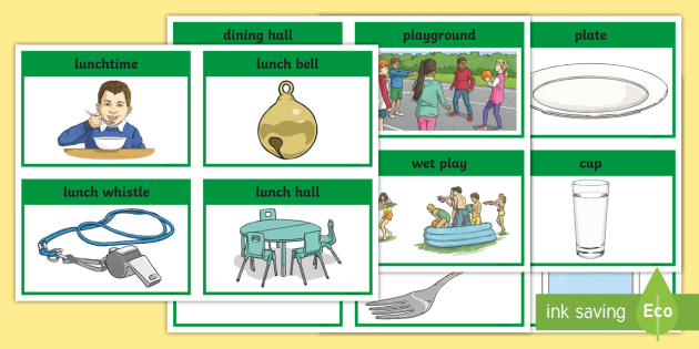 * NEW * Lunchtime Vocabulary Flashcards - Lunch, Dinner, School