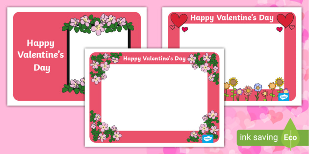 FREE! - Valentine's Day Flowers Picture Frames - Primary Resources