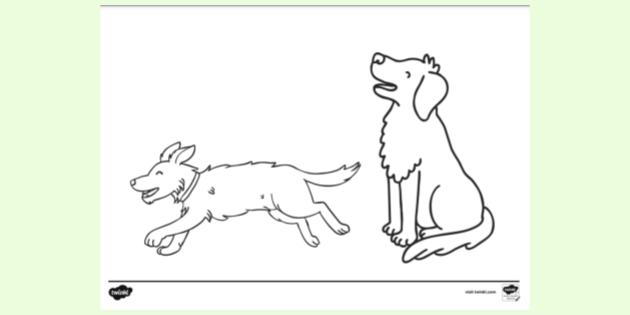 FREE! - Barking Dog Colouring Sheet (teacher made)