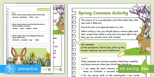 Spring Commas Activity (teacher made)